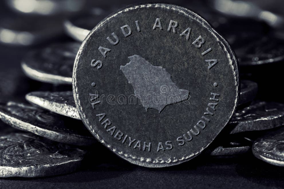 Silver Coin with Map of Saudi Arabia Stock Illustration - Illustration ...