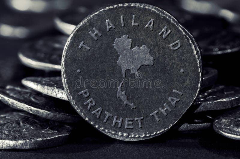Silver Coin with Map of Thailand Stock Illustration - Illustration of ...