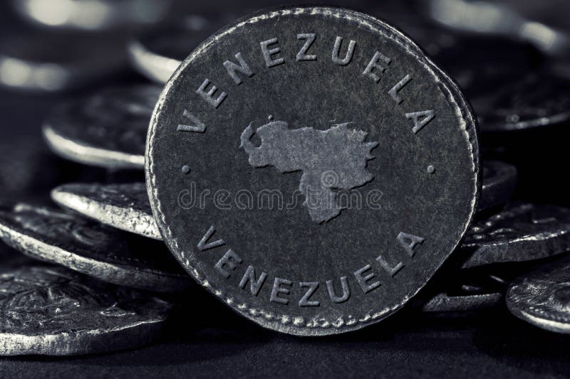 Silver Coin with Map of Venezuela Stock Illustration - Illustration of ...