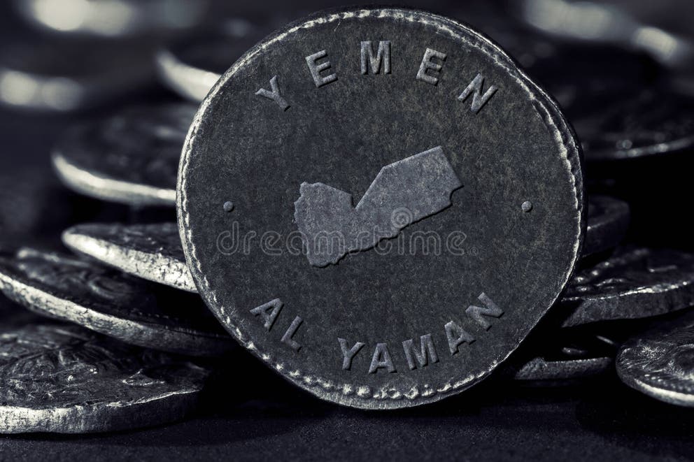 Silver Coin with Map of Yemen Stock Illustration - Illustration of ...