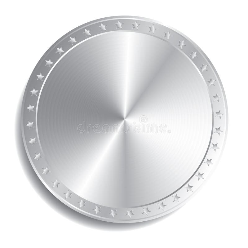 Silver stars coin stock vector. Illustration of realistic - 267355586