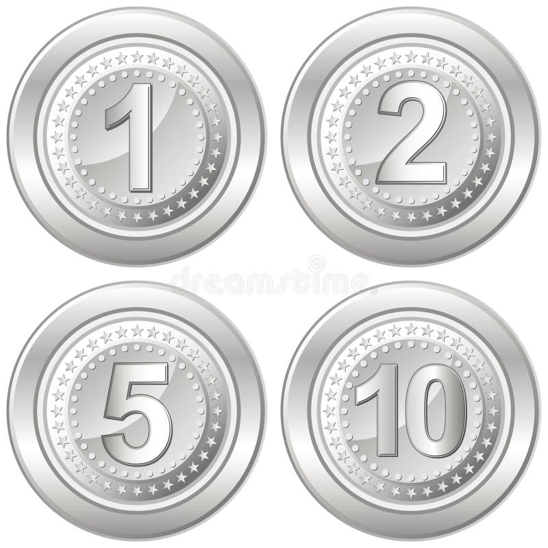 Silver coins stock vector. Illustration of finance, coins - 17806243