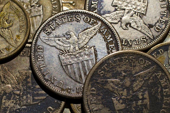 Silver coins stock image. Image of patina, united, coin - 19096467
