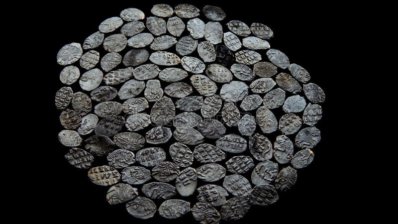 Silver coins on black stock video. Video of collecting - 263109753