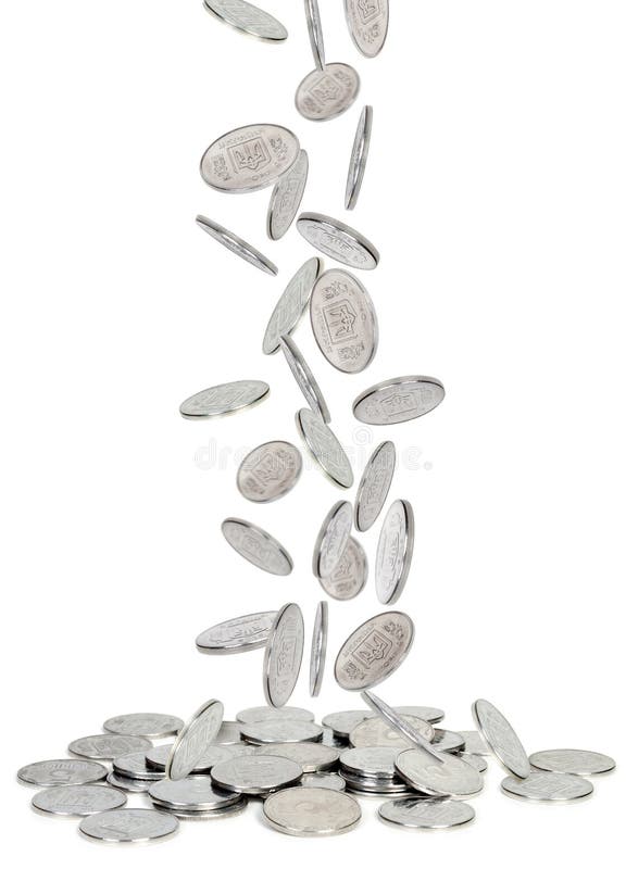 Silver coins falling stock photo. Image of metal, heaven - 24661730