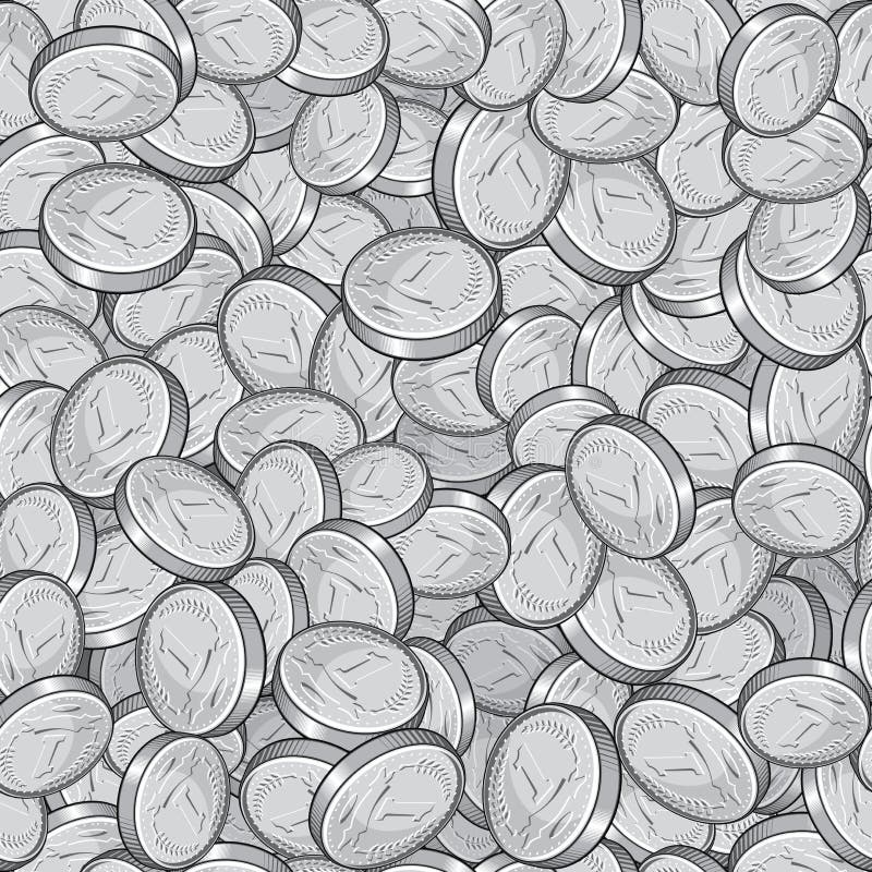 Silver Coins Seamless Pattern. Vector Stock Vector - Illustration of ...