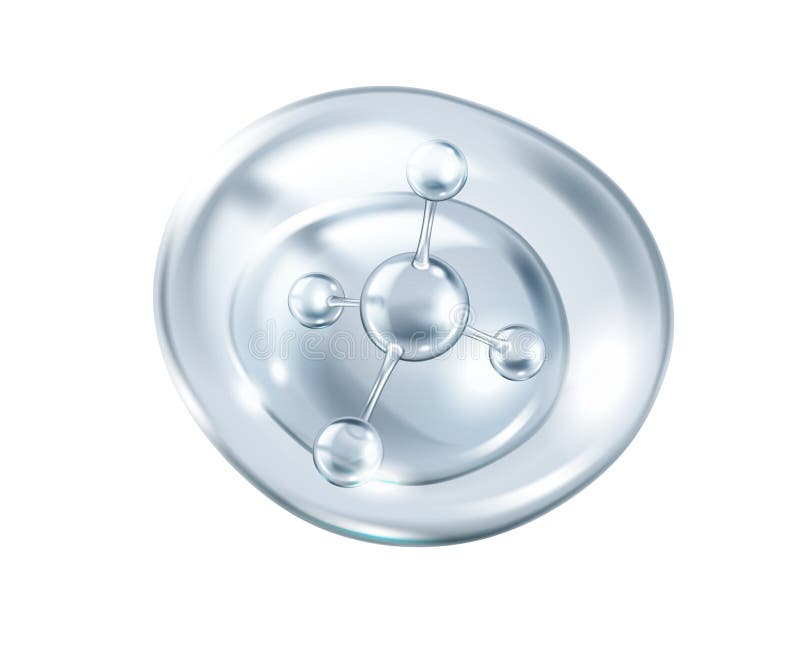 Silver Collagen Molecule Inside Silver Bubble Illustration Stock ...