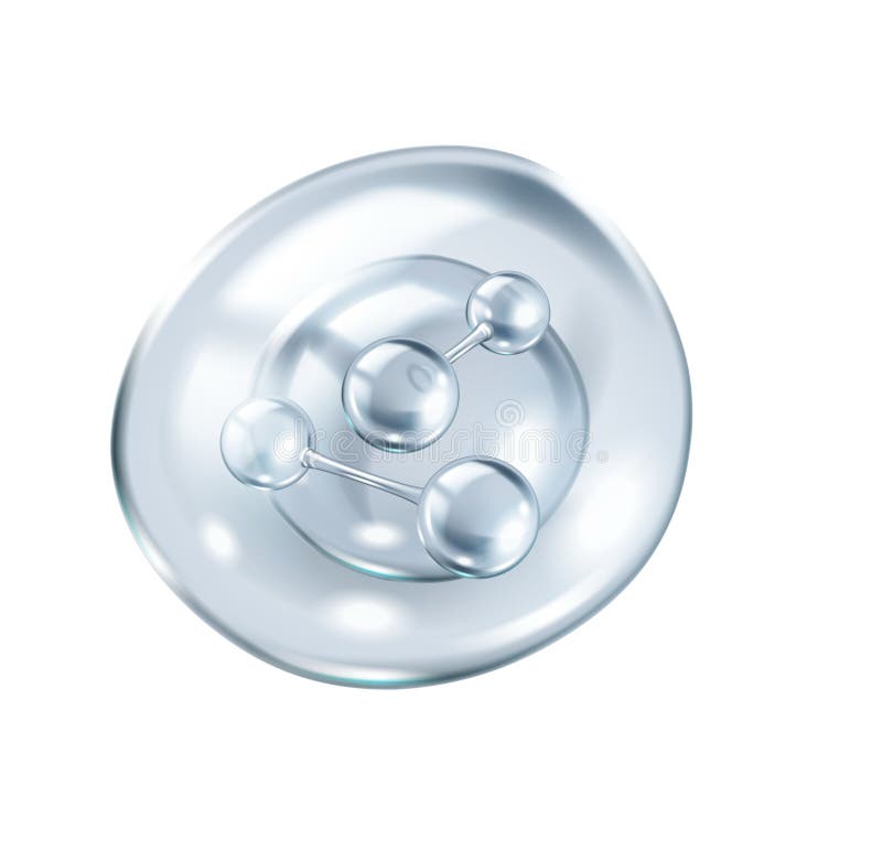 Silver Collagen Molecules Inside Clear Bubble Illustration Stock ...