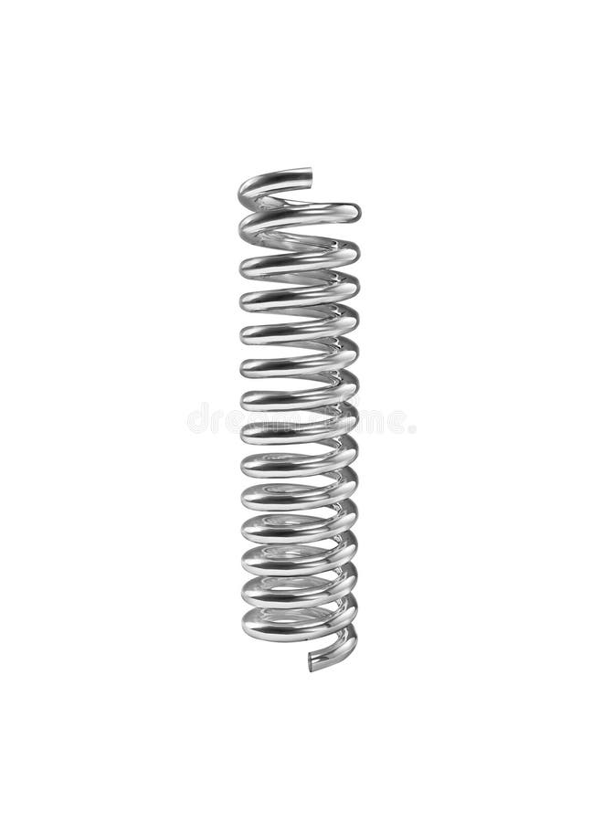 Silver Color Coil Spring Isolated Over White Background. 3D Render ...