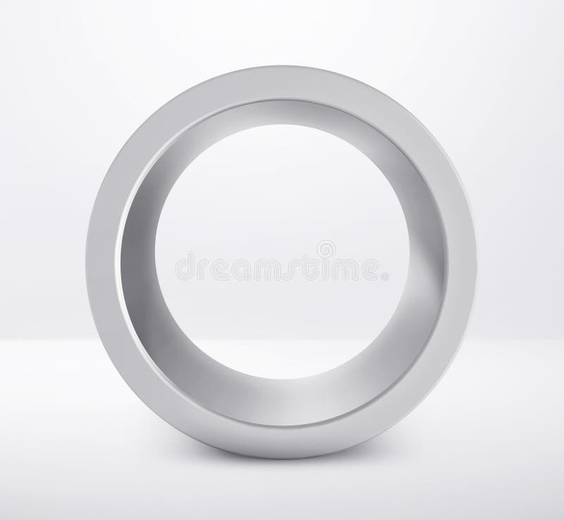 Silver Color 3d Ring Isolated on White Background. 3D Render Stock ...