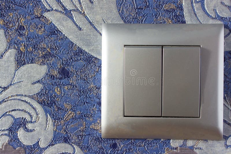 Silver color light swith stock photo. Image of modern - 93727424