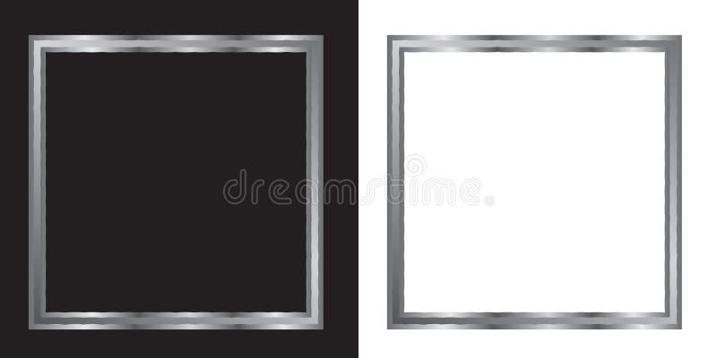 Silver Color Photo Frame, Blank Background Vector Design With White ...