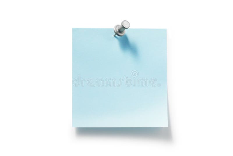 Silver Color Pushpin and Blue Sticky Notes Stock Image - Image of ...