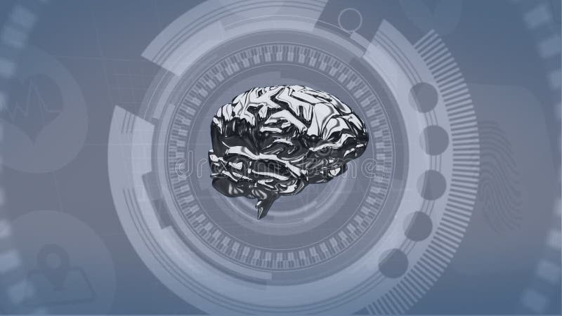 Silver Colored Brain Rotating Stock Video - Video of activity, nervous ...