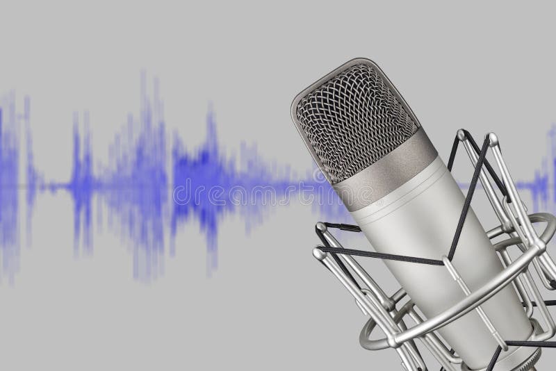 Silver Studio Condenser Microphone Isolated on White Background Stock ...