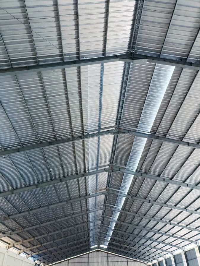 Silver Colored Light Steel Roof Model Stock Image - Image of roof ...