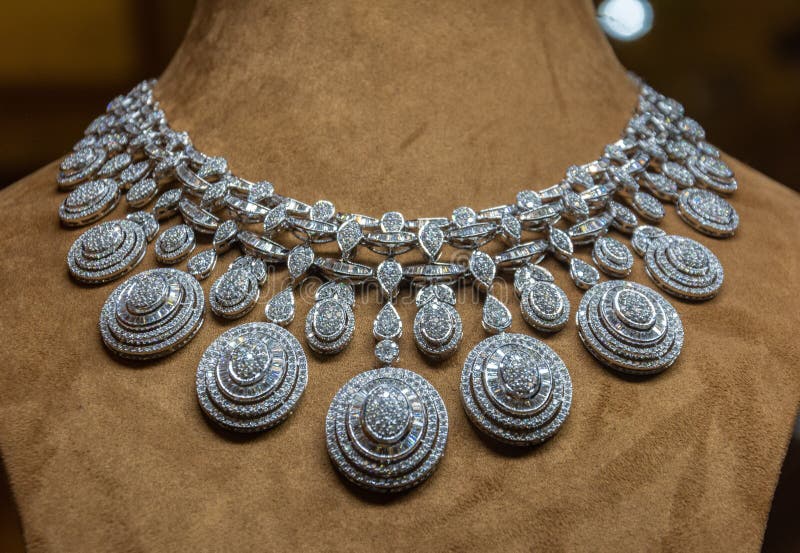 Beautiful Silver-colored Necklace Stock Image - Image of article ...