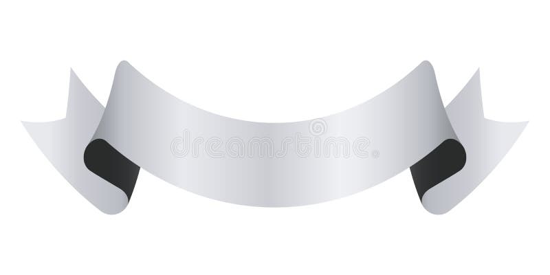 Silver Colored Ribbon Banner Label Stock Vector - Illustration of ...