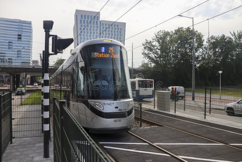 Silver Colored Urbos 100 CAF Tram of R-NET Runned by GVB Editorial ...