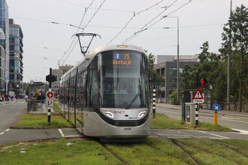 Silver Colored Urbos 100 CAF Tram of R-NET Runned by GVB Editorial ...