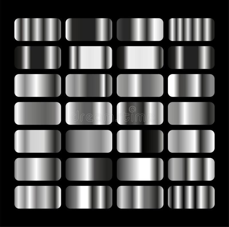 Silver Colors Gradient Blocks. Silver Shadings Stock Vector ...