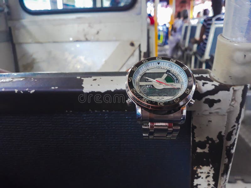 A silver colour watch stock image. Image of seat, watch - 157372541