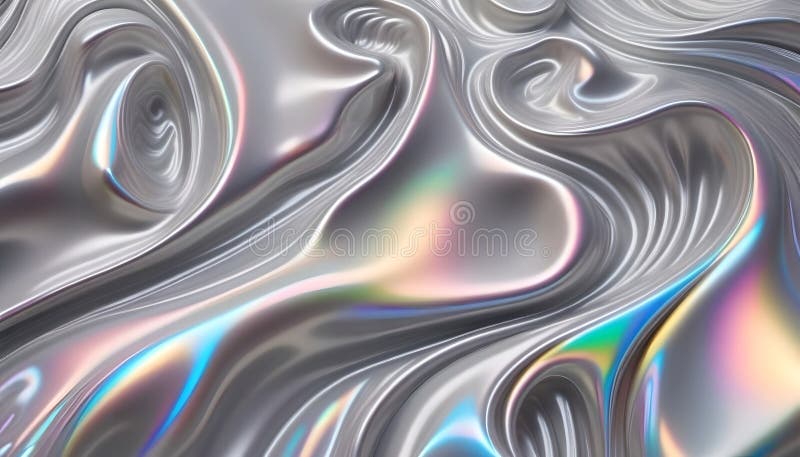 Silver Coluour Illustration Glossy Pattern Curve Design, AI Generated ...