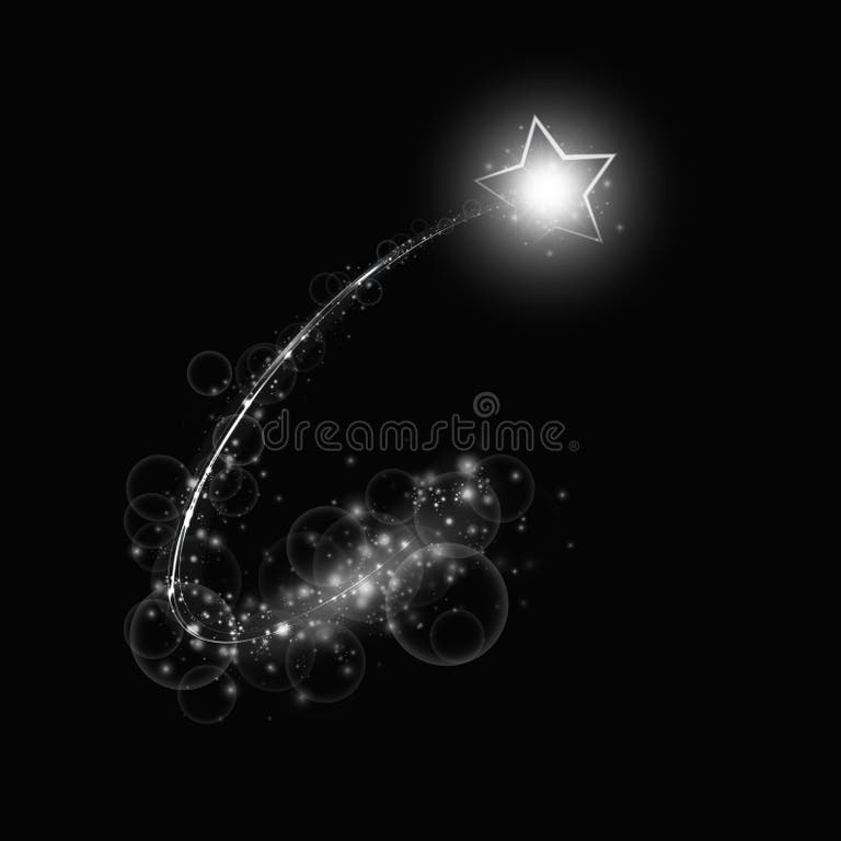 Silver Comet with a Bright Star Stock Vector - Illustration of ...