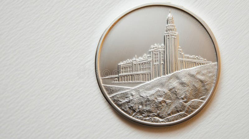 Silver Commemorative Coin Featuring University Building on Hillside ...