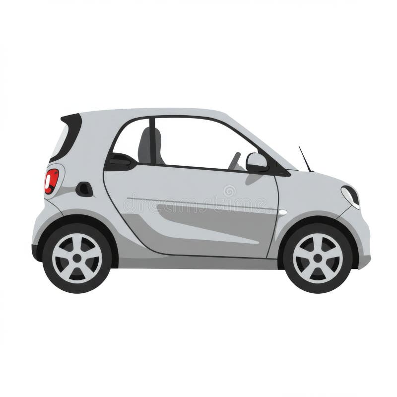 Silver Compact Car Side View Illustration Stock Illustration ...