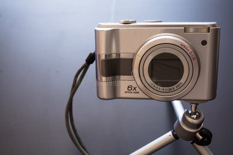 Silver Compact Digital Photo Camera. Stock Photo - Image of photograph ...
