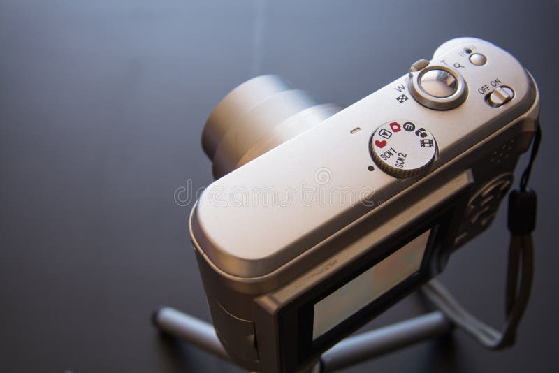 Silver Compact Digital Photo Camera. Stock Image - Image of digital ...