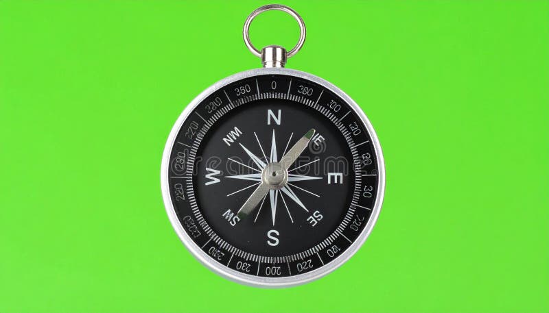 Compass on Green Screen Background for Direction and Navigation Stock ...