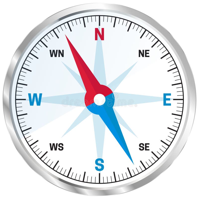 Silver Compass Illustration Isolated on White Background Stock Vector ...