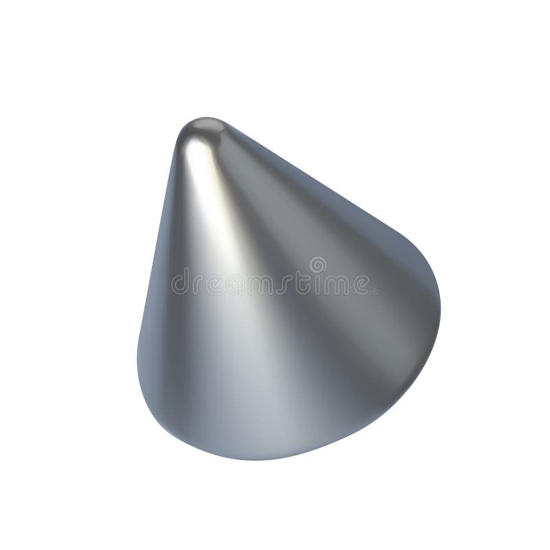 Silver Cone in 3D Style Isolated on White Background. Vector ...