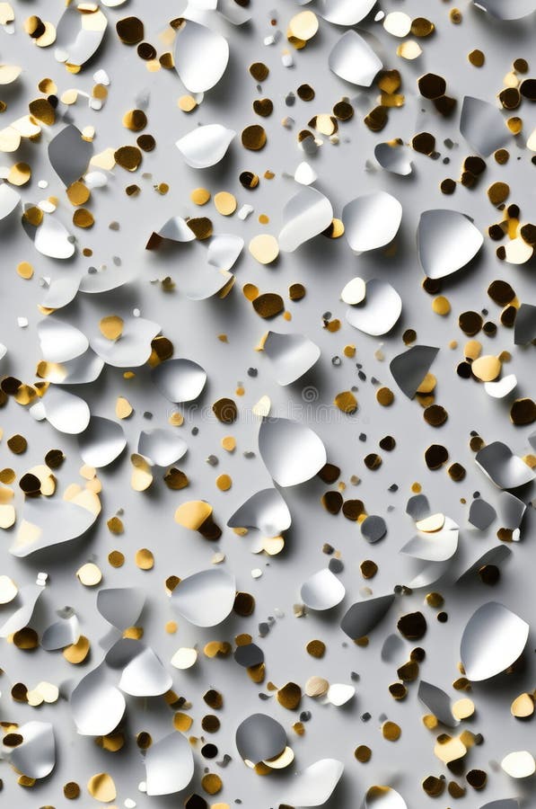 Silver Confetti Shower on White Backdrop Stock Photo - Image of wedding ...