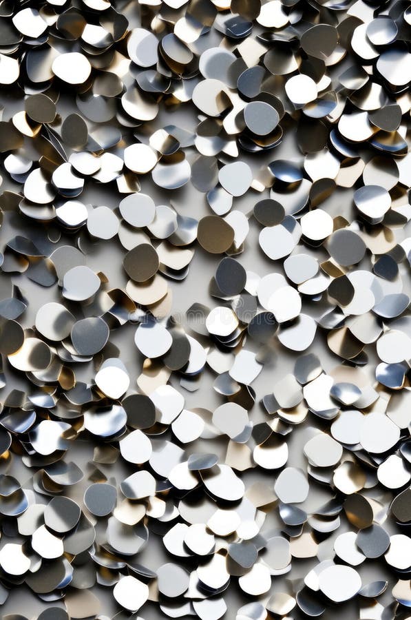 Silver Confetti Shower on White Backdrop Stock Image - Image of shimmer ...