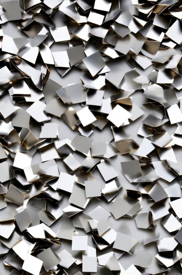 Silver Confetti Shower on White Backdrop Stock Photo - Image of ...