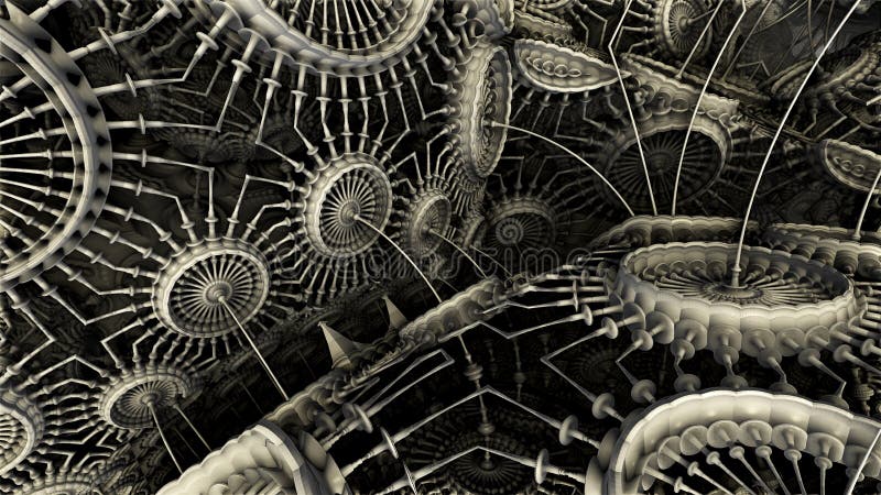 Silver Construction and Structures, Abstract Fantastic Shapes of ...