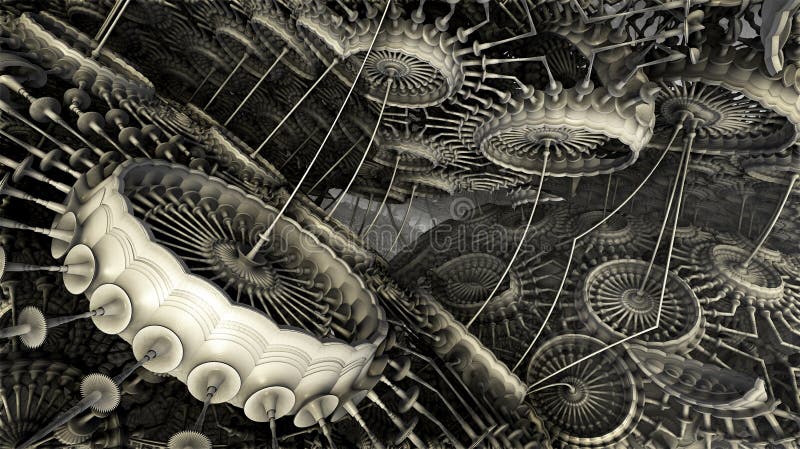 Silver Construction and Structures, Abstract Fantastic Shapes of ...