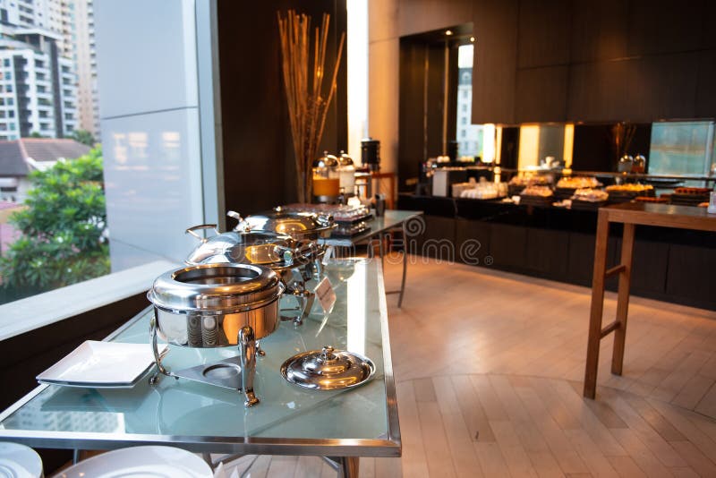 Silver Container for Food in the Buffet Stock Photo - Image of cuisine ...