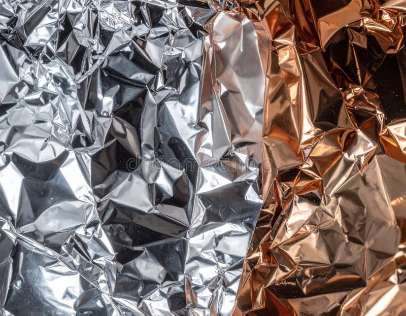 Silver and Copper Crumpled Foil Texture Background Stock Illustration ...