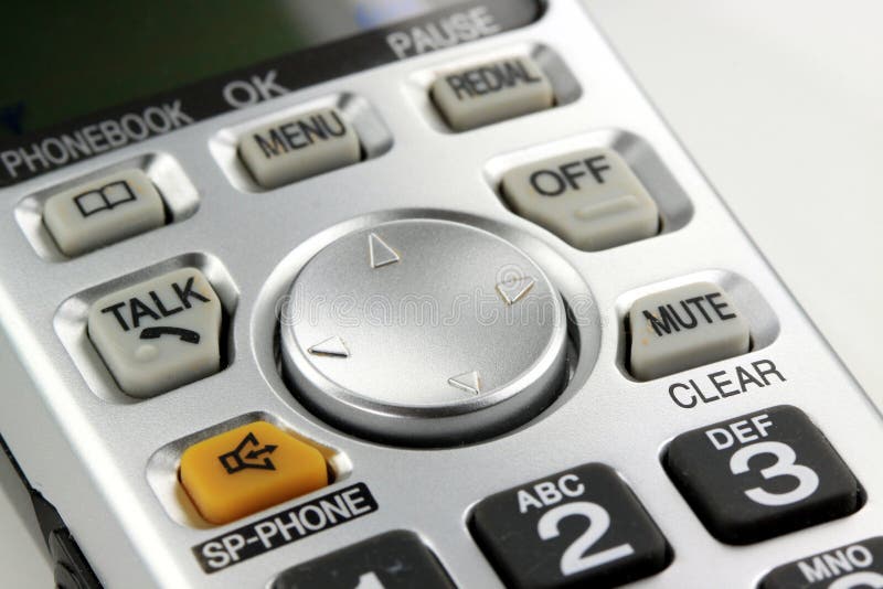 Silver Cordless Phone Keypad Closeup Stock Image - Image of handset ...