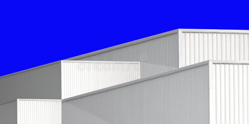Silver Corrugated Metal Box Square Shape Perspective View. Geometric ...