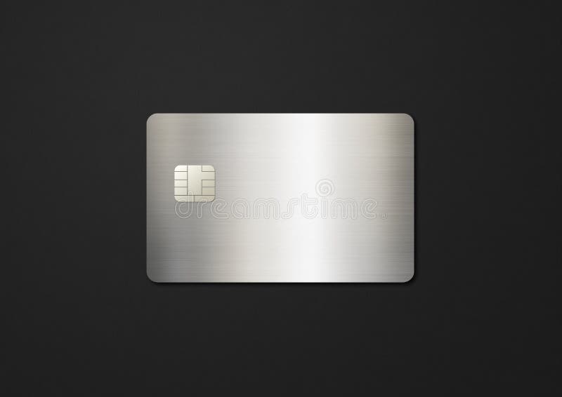 Silver Credit Card on a Black Background Stock Illustration ...
