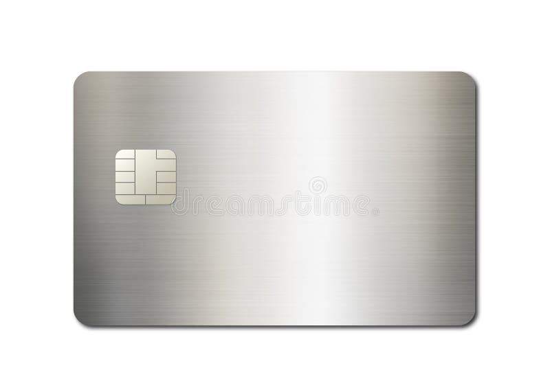 Silver Credit Card on a White Background Stock Illustration ...
