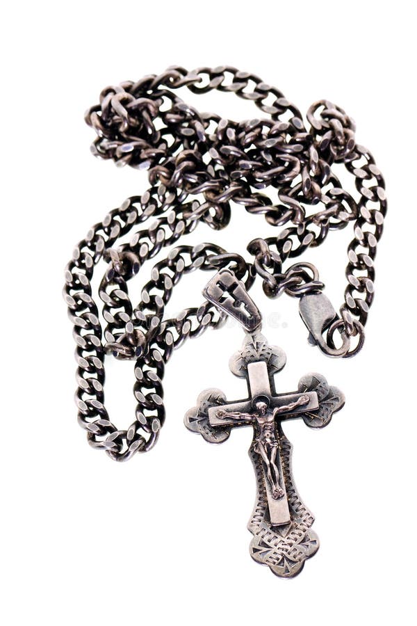 Silver cross stock photo. Image of poor, chain, quality - 17461528