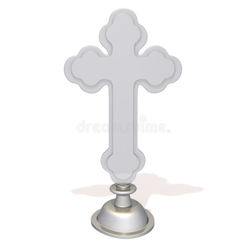 Silver Cross of Light, Shiny Cross with Metallic Frame Symbol of ...