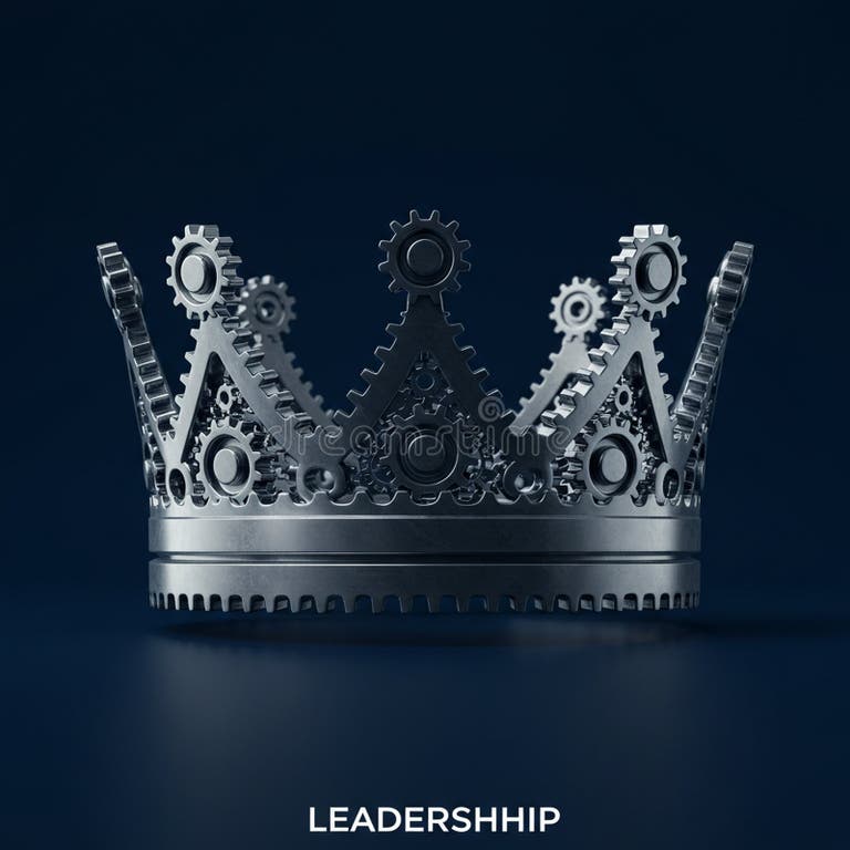 Silver Crown Composed of Interconnected Mechanical Gears, Giving a ...