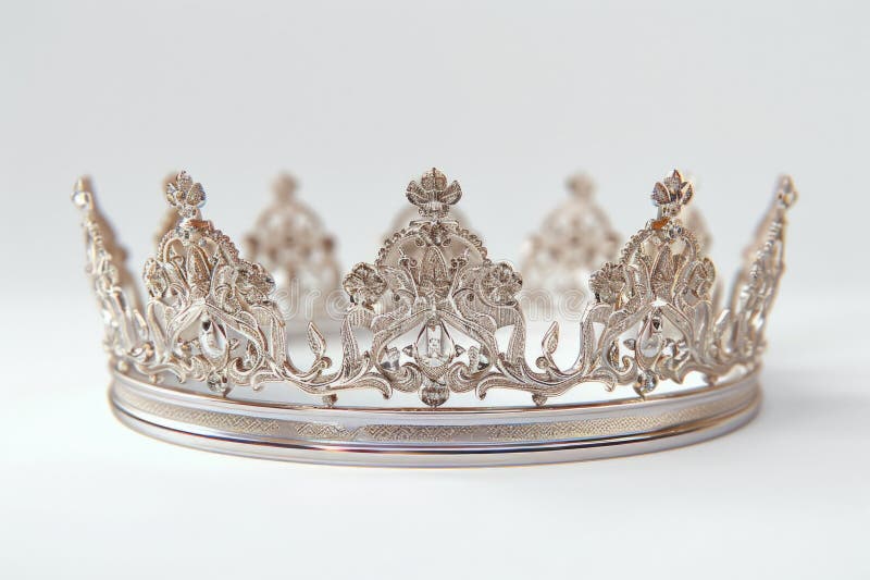A Silver Crown Sitting on a Table, a Symbol of Royalty and Luxury Stock ...